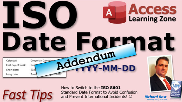 ISO Date Format in Microsoft Access Addendum 1 - Computer Learning Zone