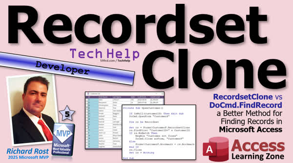 RecordsetClone in Microsoft Access - Computer Learning Zone