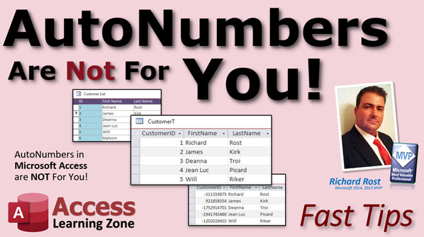 Microsoft Access AutoNumbers Are NOT For You - Computer Learning Zone