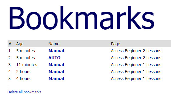 Bookmarks