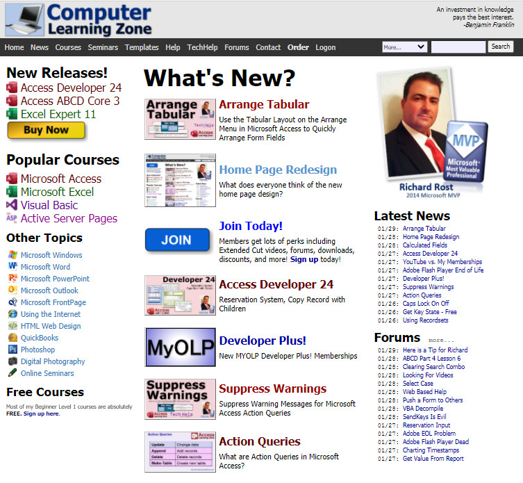 Home Page Redesign - Computer Learning Zone