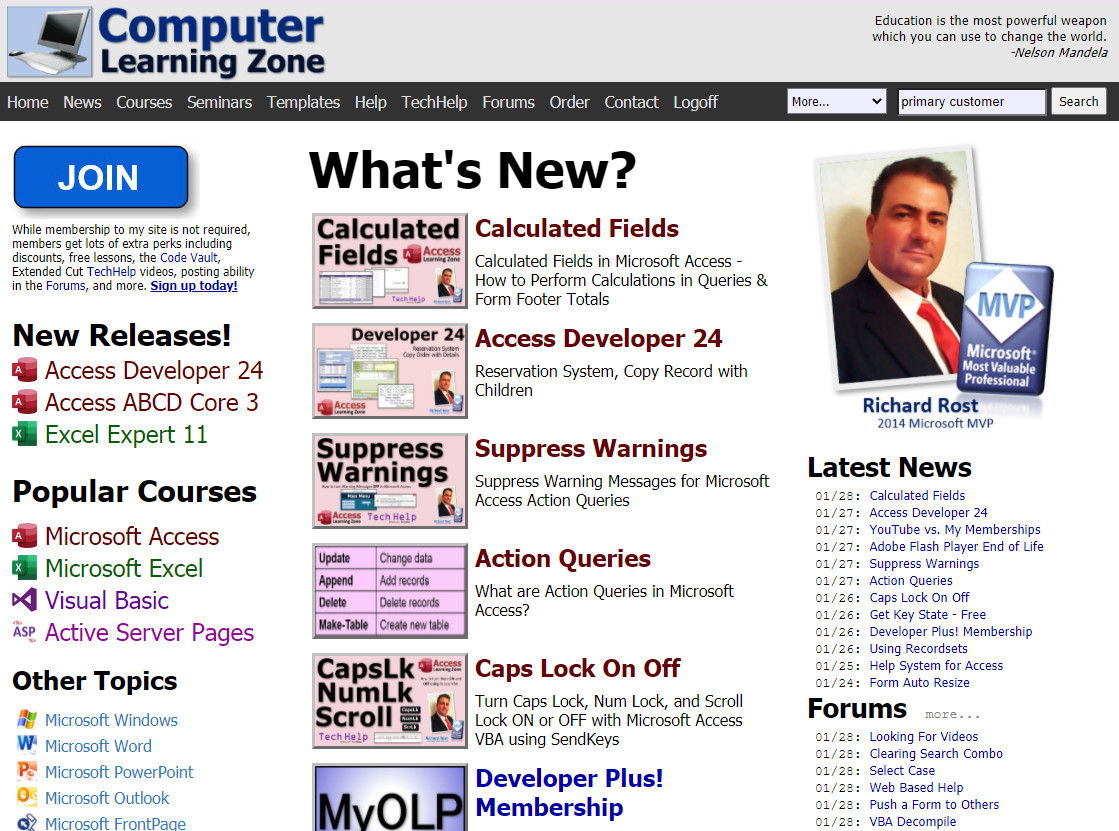 Home Page Redesign - Computer Learning Zone