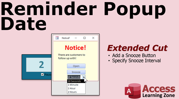 Reminder Popup Date in Microsoft Access - Computer Learning Zone