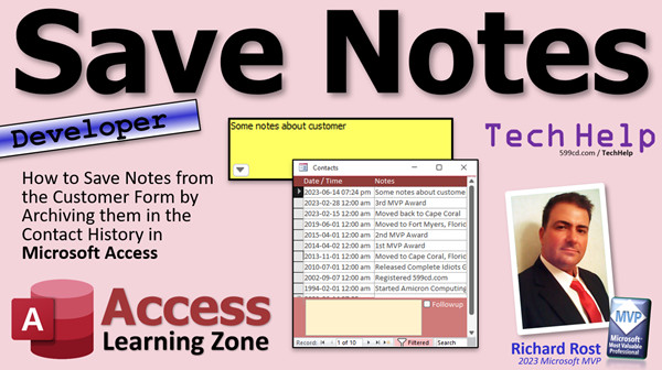 Save Notes In Microsoft Access