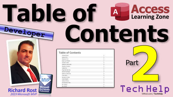 Table of Contents in Microsoft Access, Part 2 - Computer Learning Zone