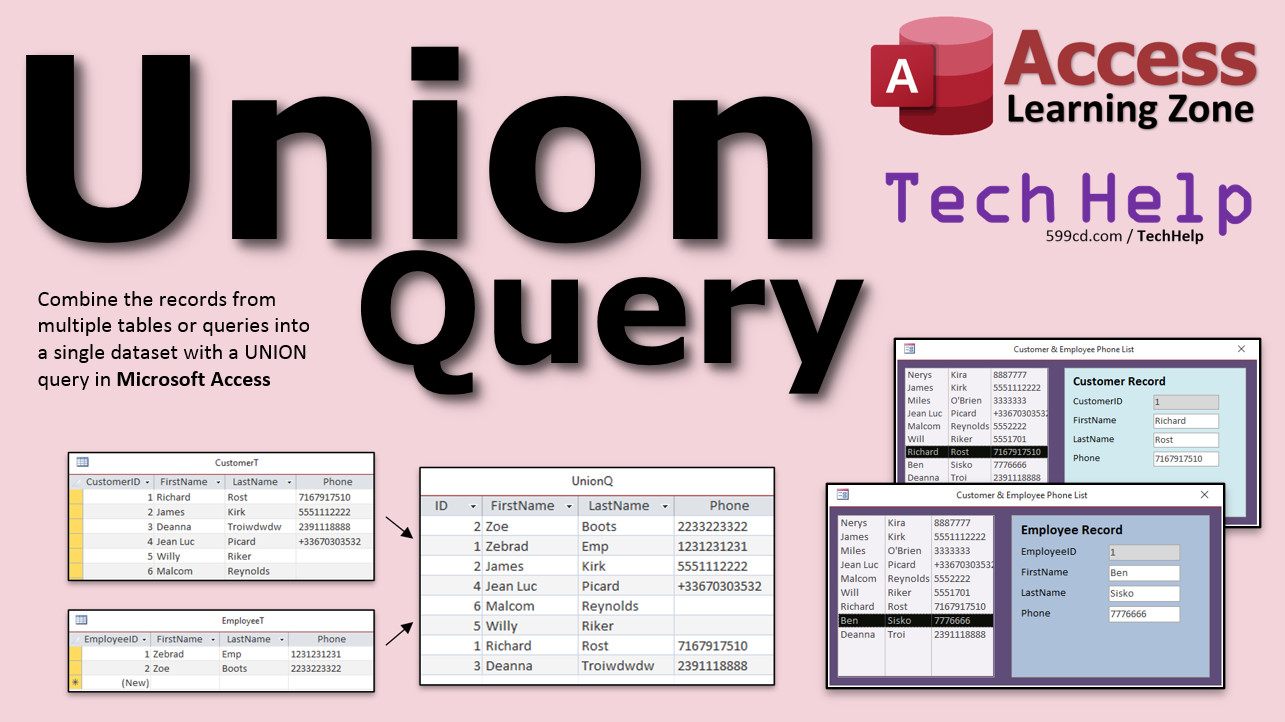 Union Query In Microsoft Access