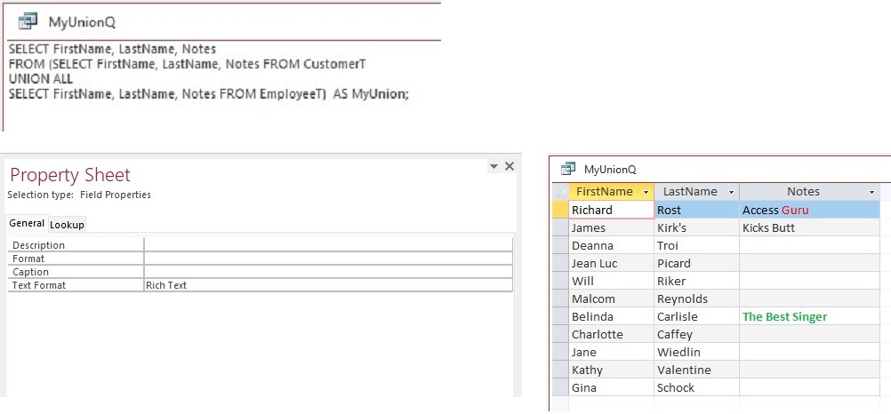 Set Rich Text Format in Query - Microsoft Access Forum - Computer Learning Zone