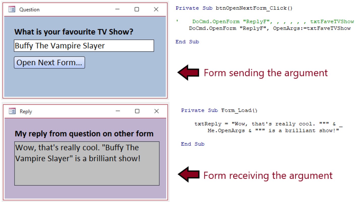 openargs - Access Developer Forum - Computer Learning Zone