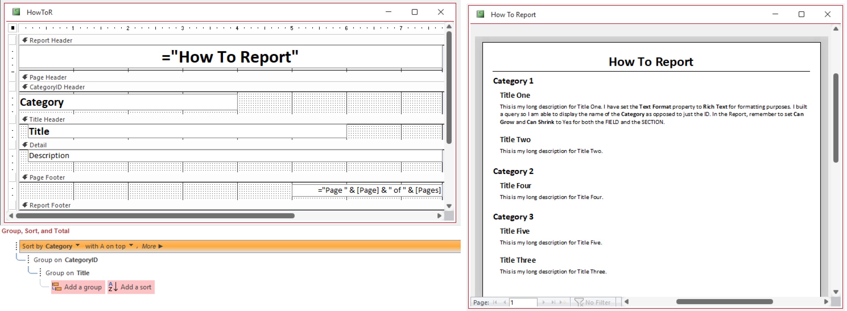 Reports used as a How To - Microsoft Access Forum - Computer Learning Zone