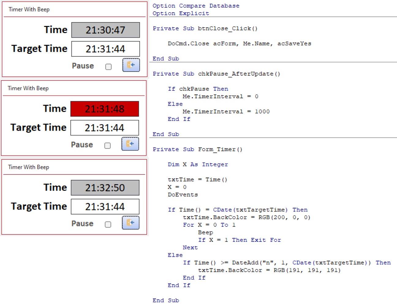 Time alarm conditionalformat - Microsoft Access Forum - Computer Learning Zone