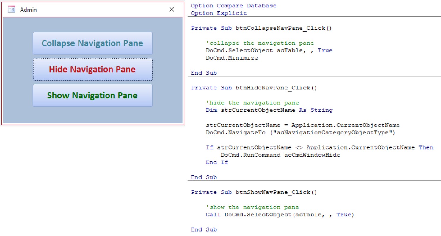 Locking Navigation panel - Access Developer Forum - Computer Learning Zone