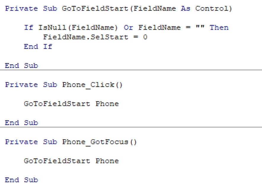 Move cursor to beginning - Microsoft Access Forum - Computer Learning Zone