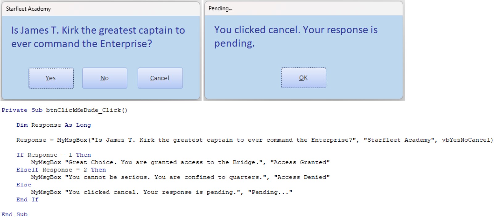 Custom MsgBox - Custom MsgBox in Microsoft Access, Part 4 - Computer Learning Zone