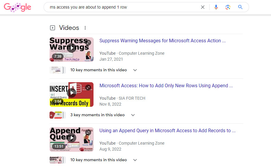 You Are About to Append - Microsoft Access Developer 3 - Computer Learning Zone