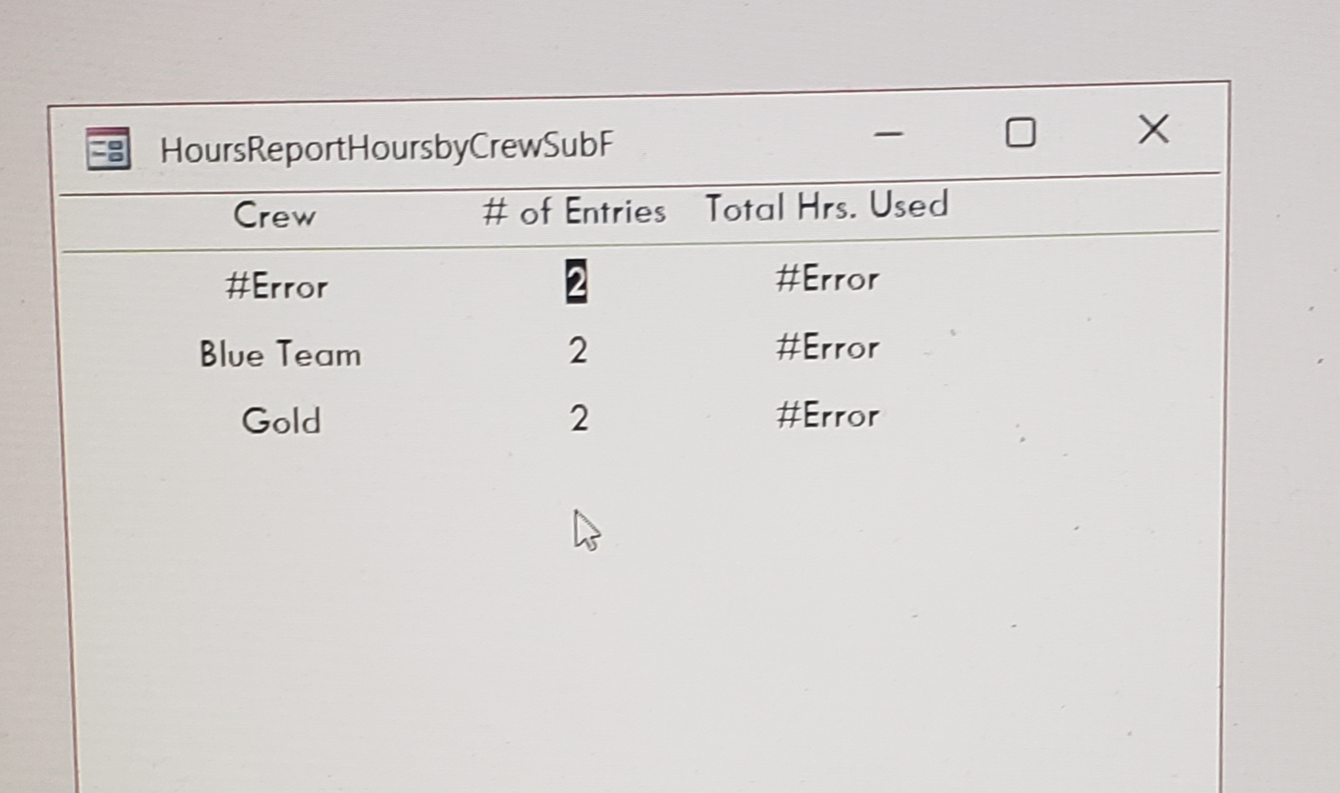 Show Hours Record By - Microsoft Access Forum - Computer Learning Zone