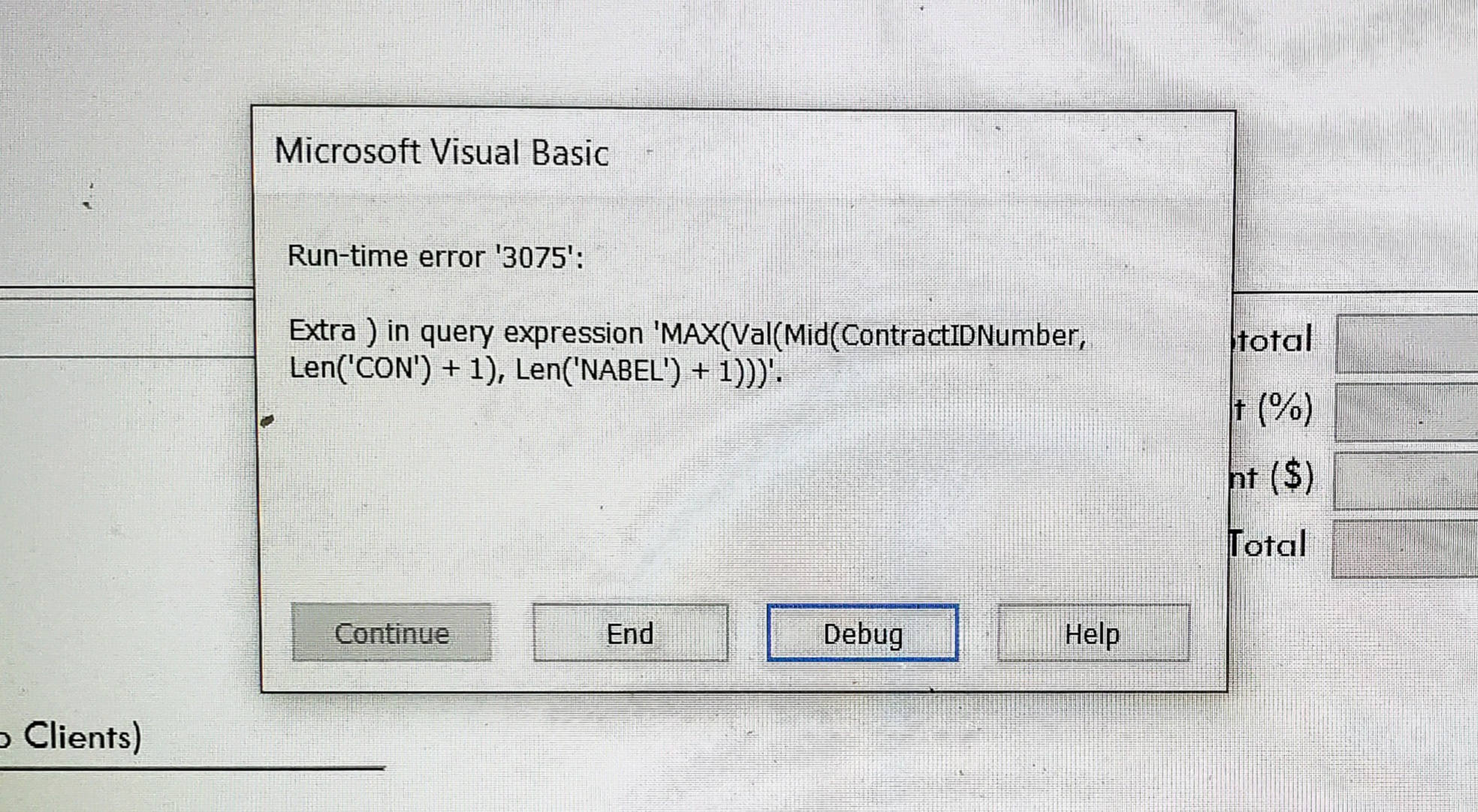Runtime Error 3075 - Access Developer Forum - Computer Learning Zone