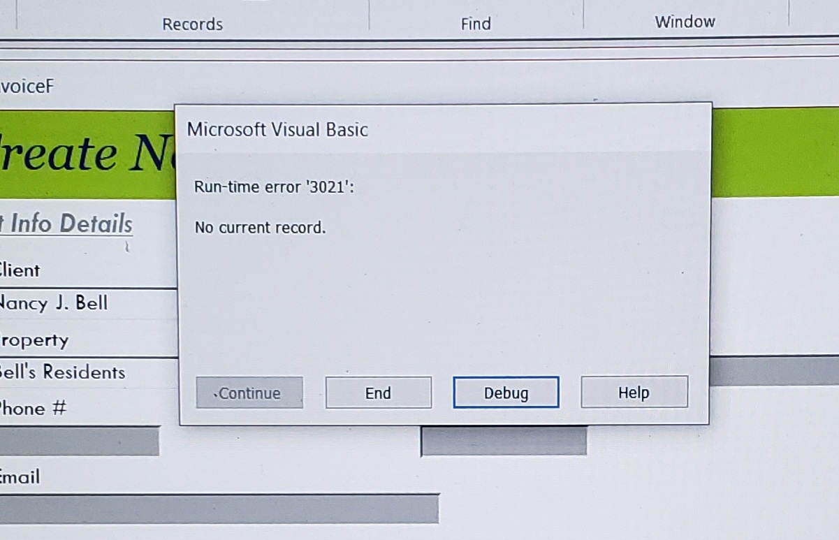 No data Error - Access TechHelp - Computer Learning Zone
