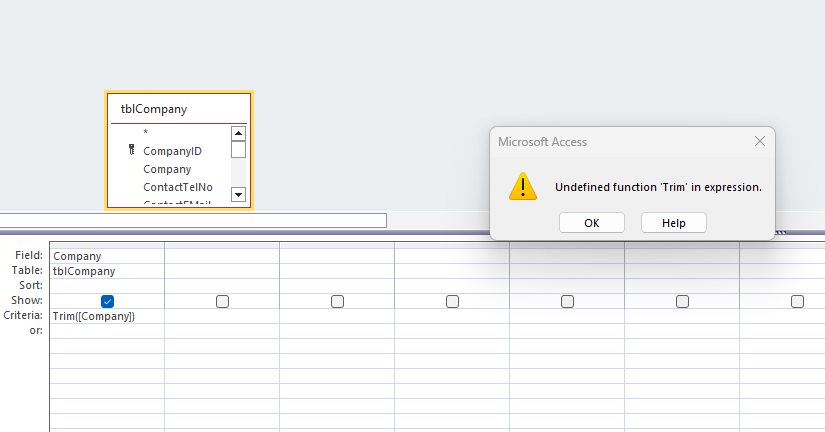 Missing Format Trim etc - Access Developer Forum - Computer Learning Zone