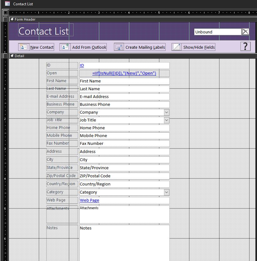 Built in AccessContact List - Microsoft Access Forum - Computer Learning Zone