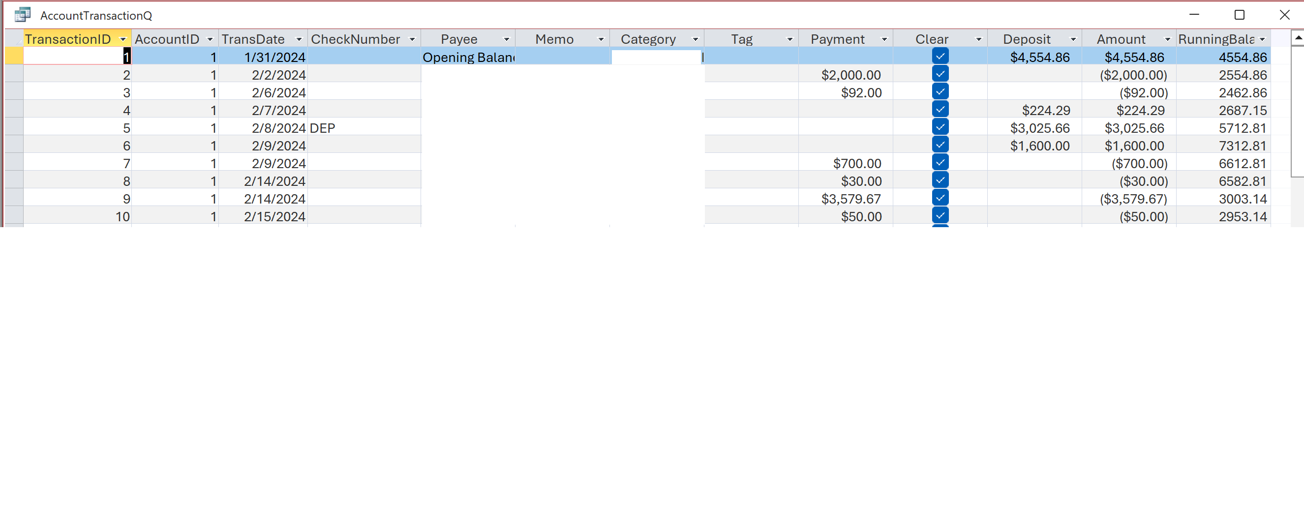 Running Account Balance - Microsoft Access Forum - Computer Learning Zone