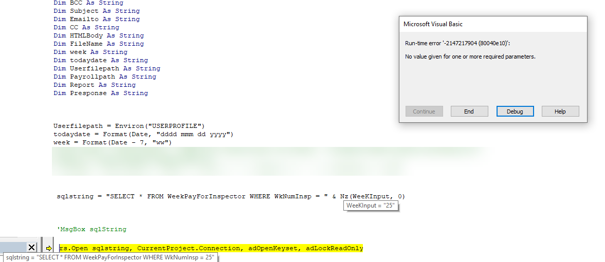 Run time error no value given - Microsoft Access Forum - Computer Learning Zone