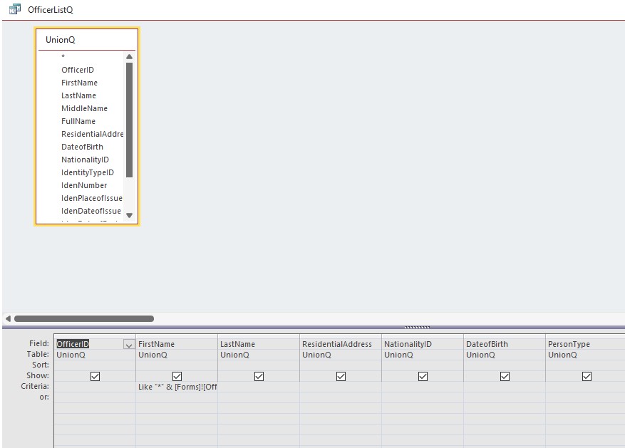 Search Form 2.0 Union Query - Search Form 2.0 in Microsoft Access - Computer Learning Zone
