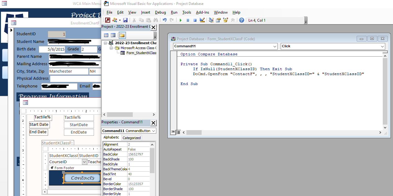 Event Enrollment in Microsoft Access