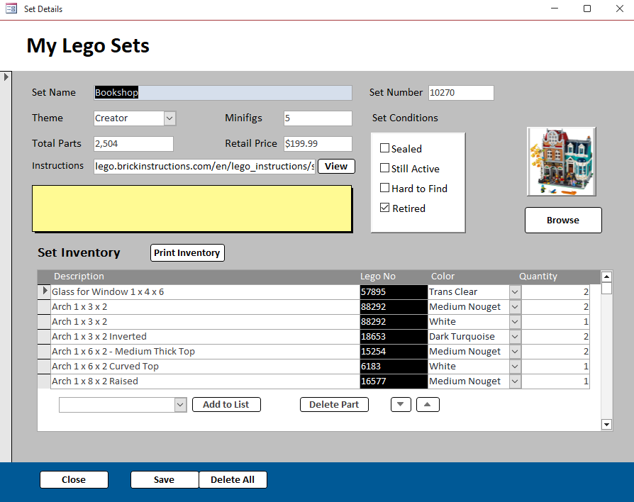 My Lego Database - Microsoft Access Forum - Computer Learning Zone