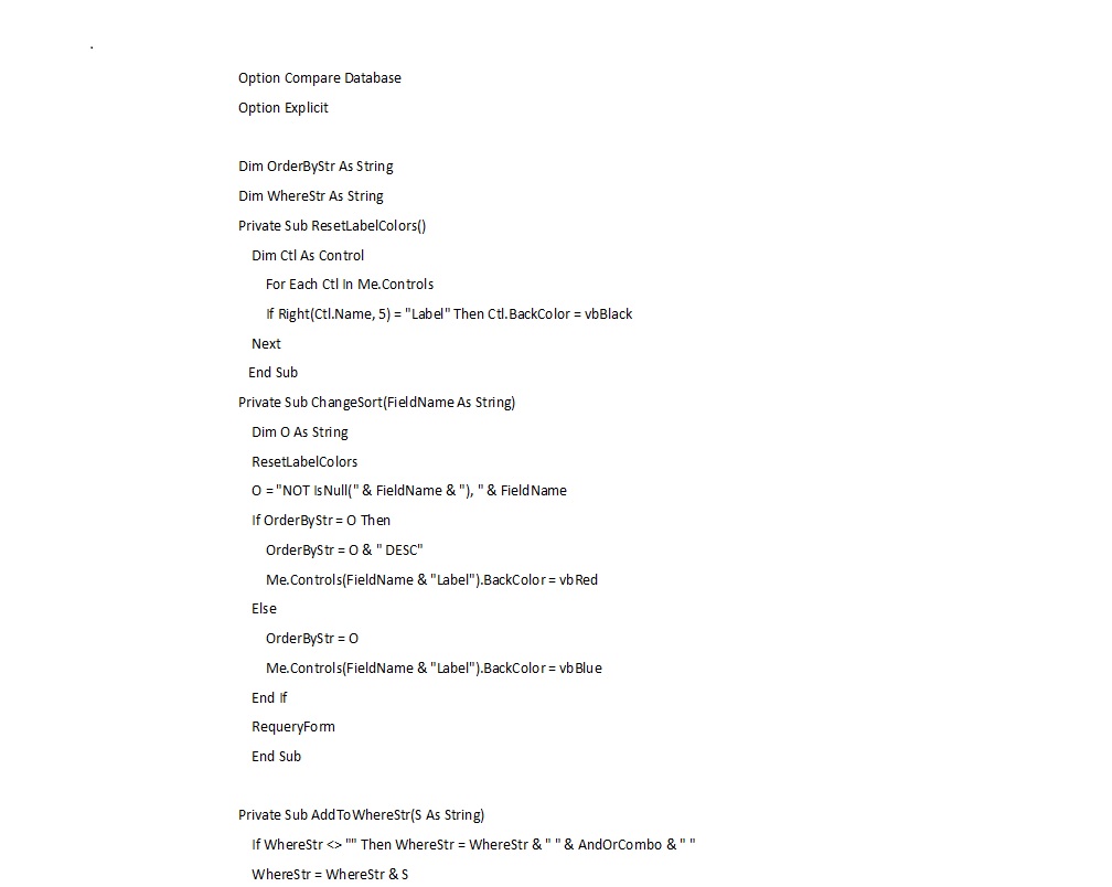 Naughty VBA Code - Microsoft Access Search Template - Computer Learning Zone