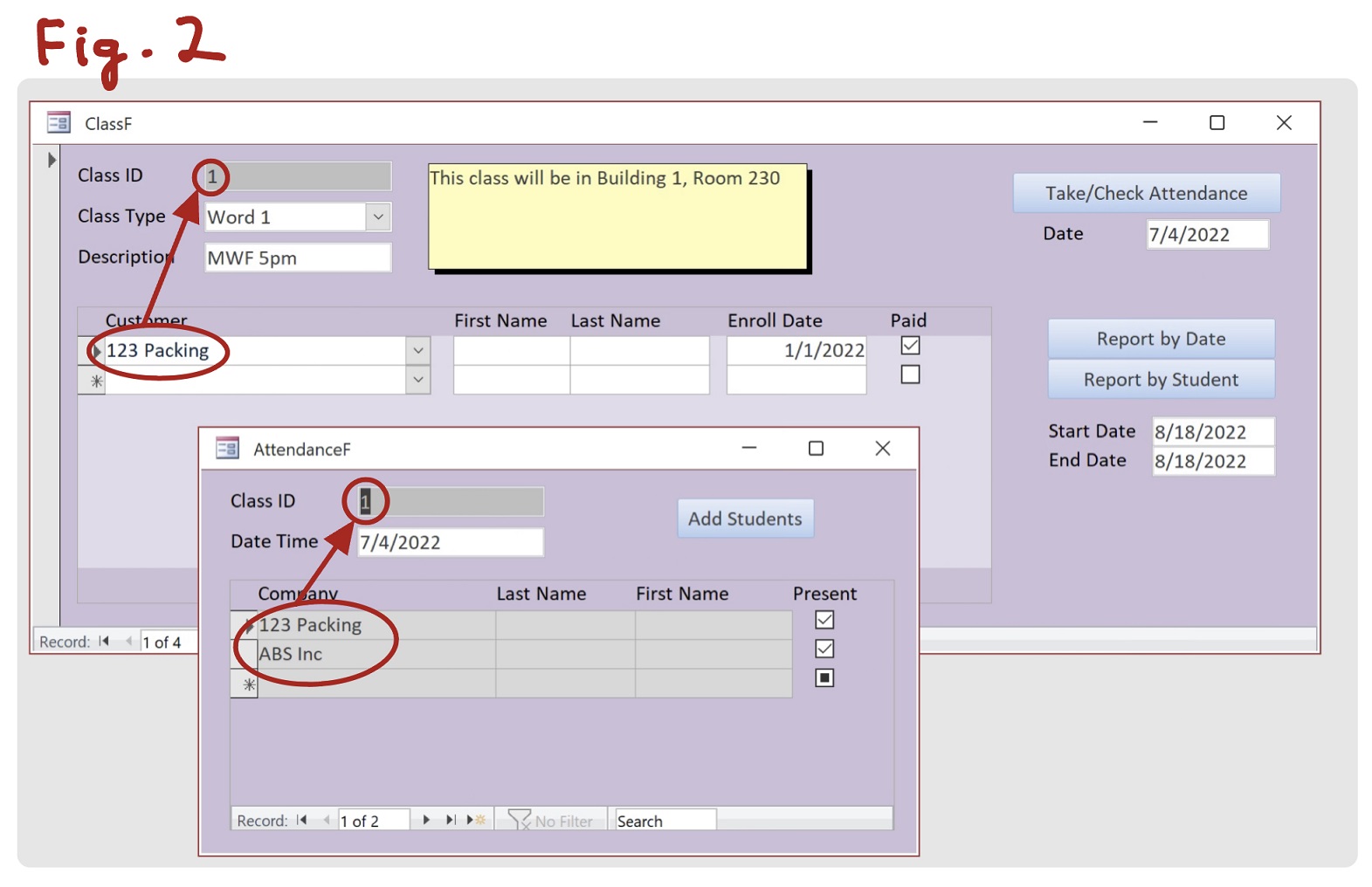 2 diff classes on the same day - Microsoft Access Expert 15 - Computer Learning Zone