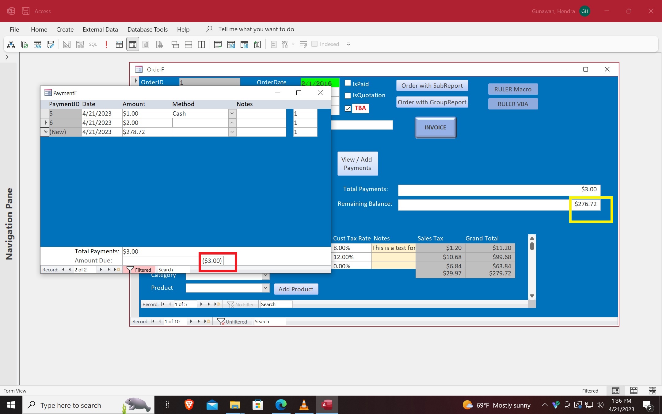Incorrect Amount Due Microsoft Access Developer 8 Computer Learning Zone