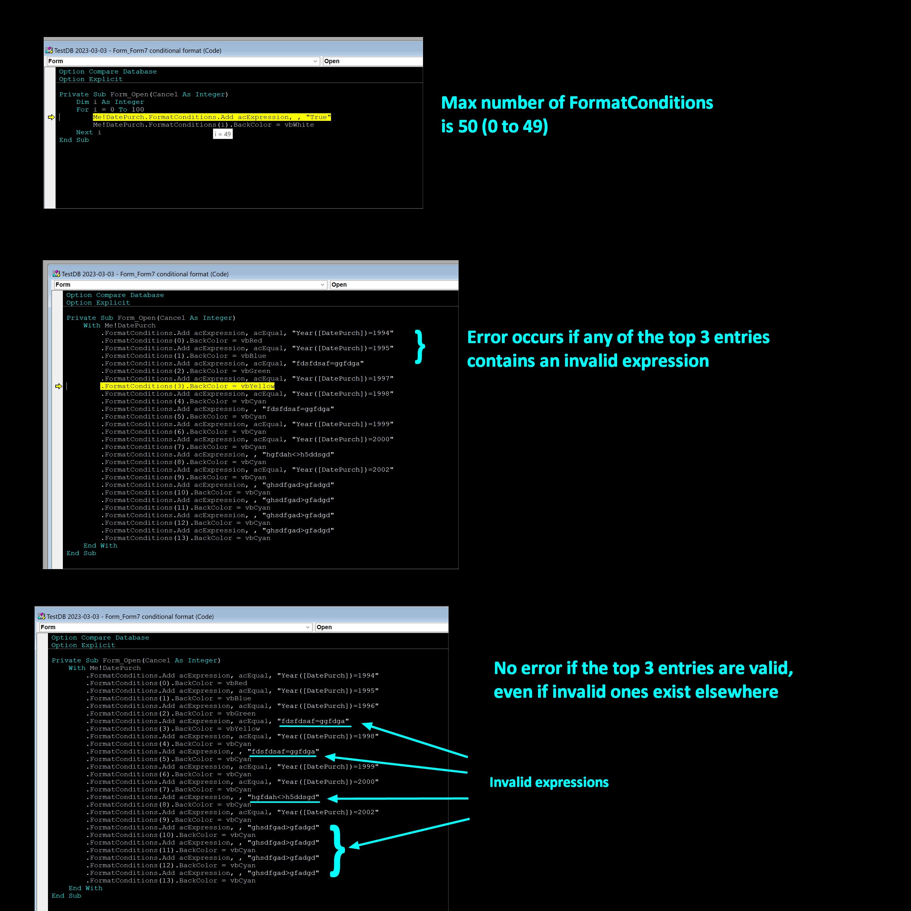 FormatConditions Limit - Microsoft Access Forum - Computer Learning Zone