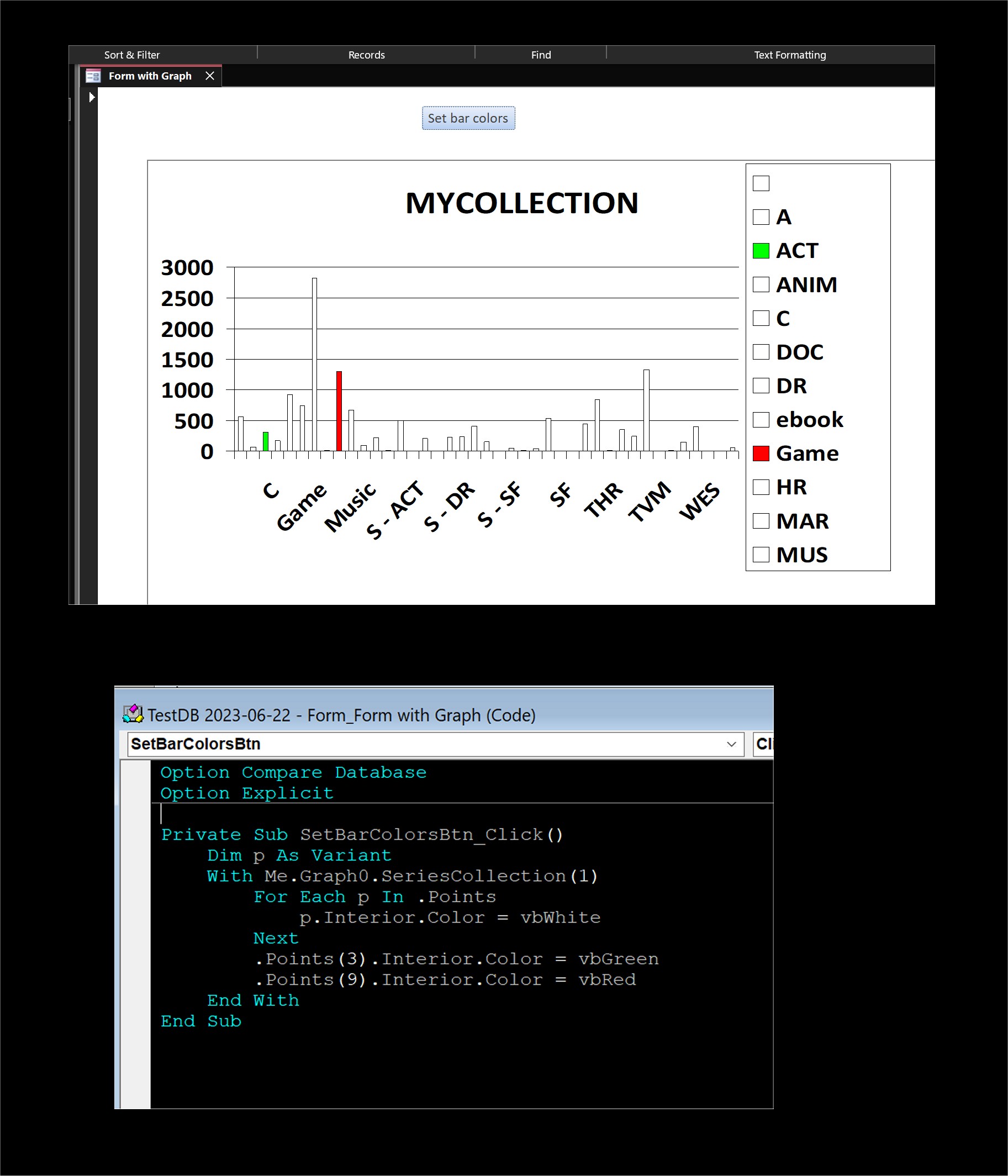 Different colors on bars - Microsoft Access Forum - Computer Learning Zone