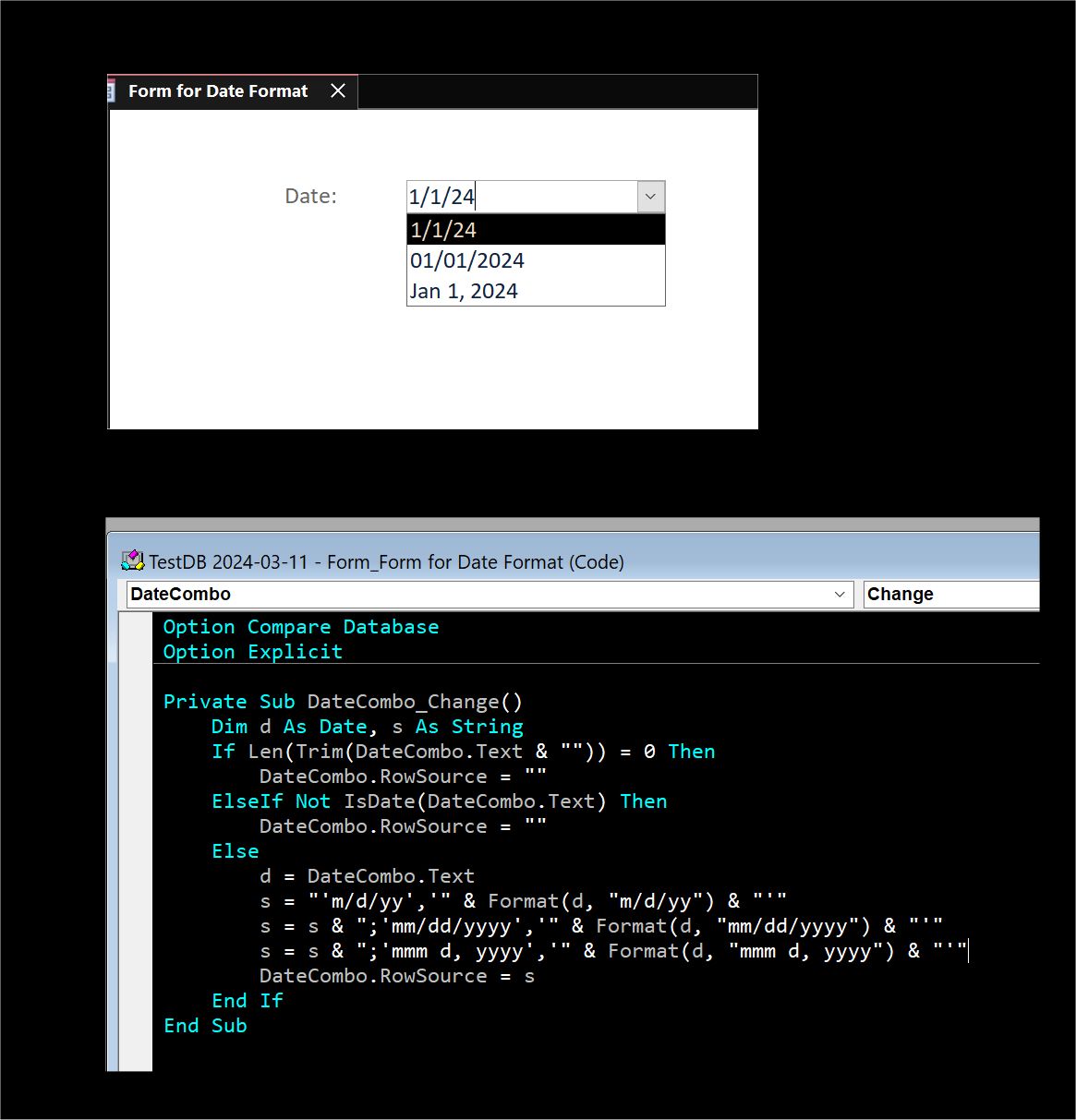 Date Dropdown - Microsoft Access Forum - Computer Learning Zone
