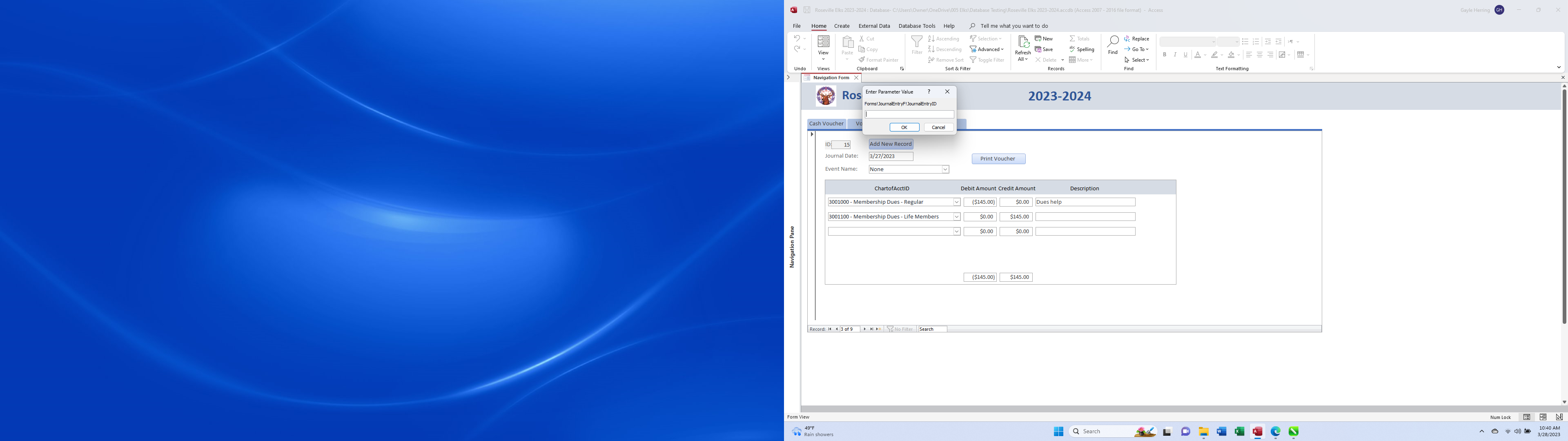 Parameter Value Error - Microsoft Access Forum - Computer Learning Zone