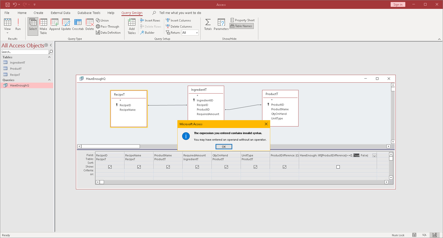About IIf - Chef's Kitchen Helper in Microsoft Access - Computer Learning Zone