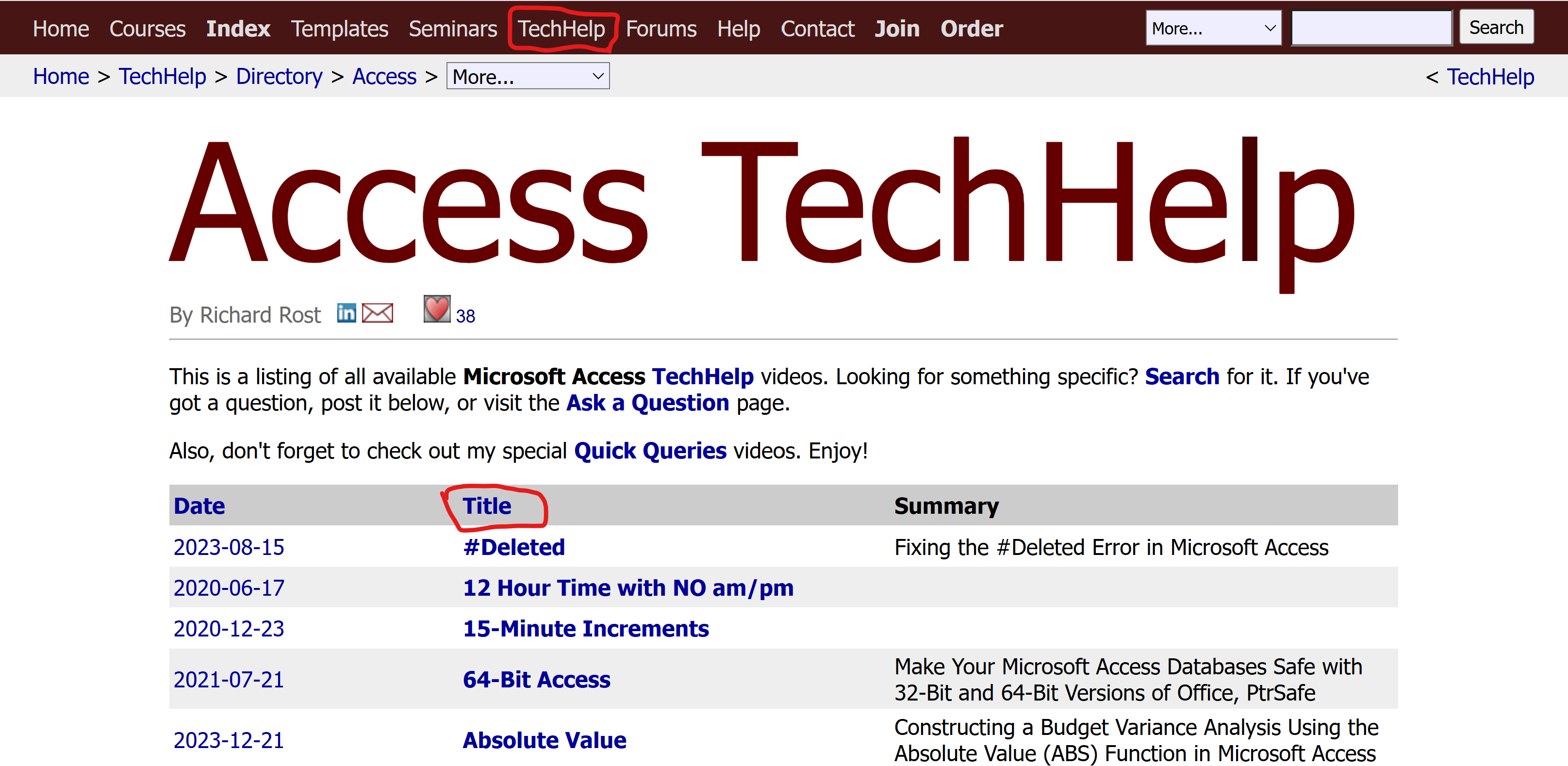 List of videos watched - Microsoft Access Forum - Computer Learning Zone