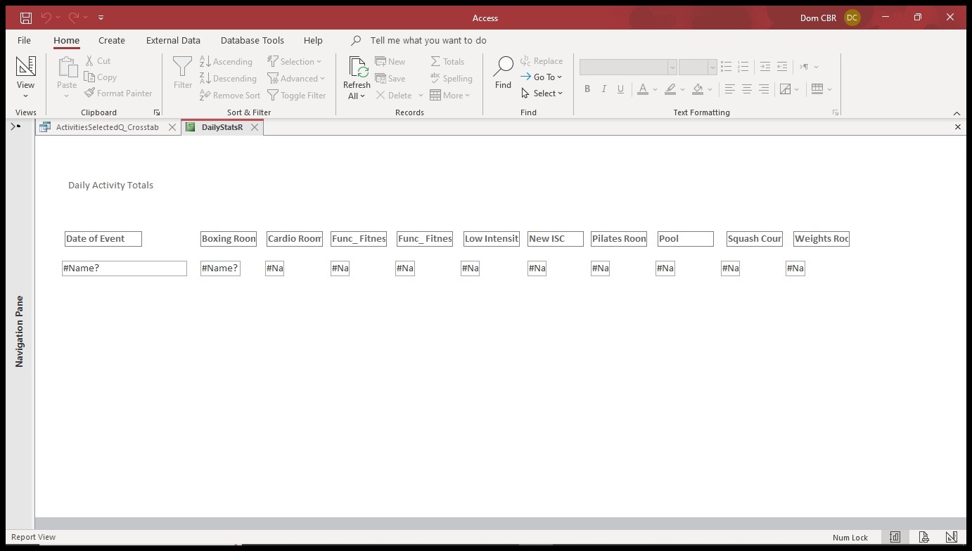 Crosstab as a report source - Microsoft Access Forum - Computer Learning Zone