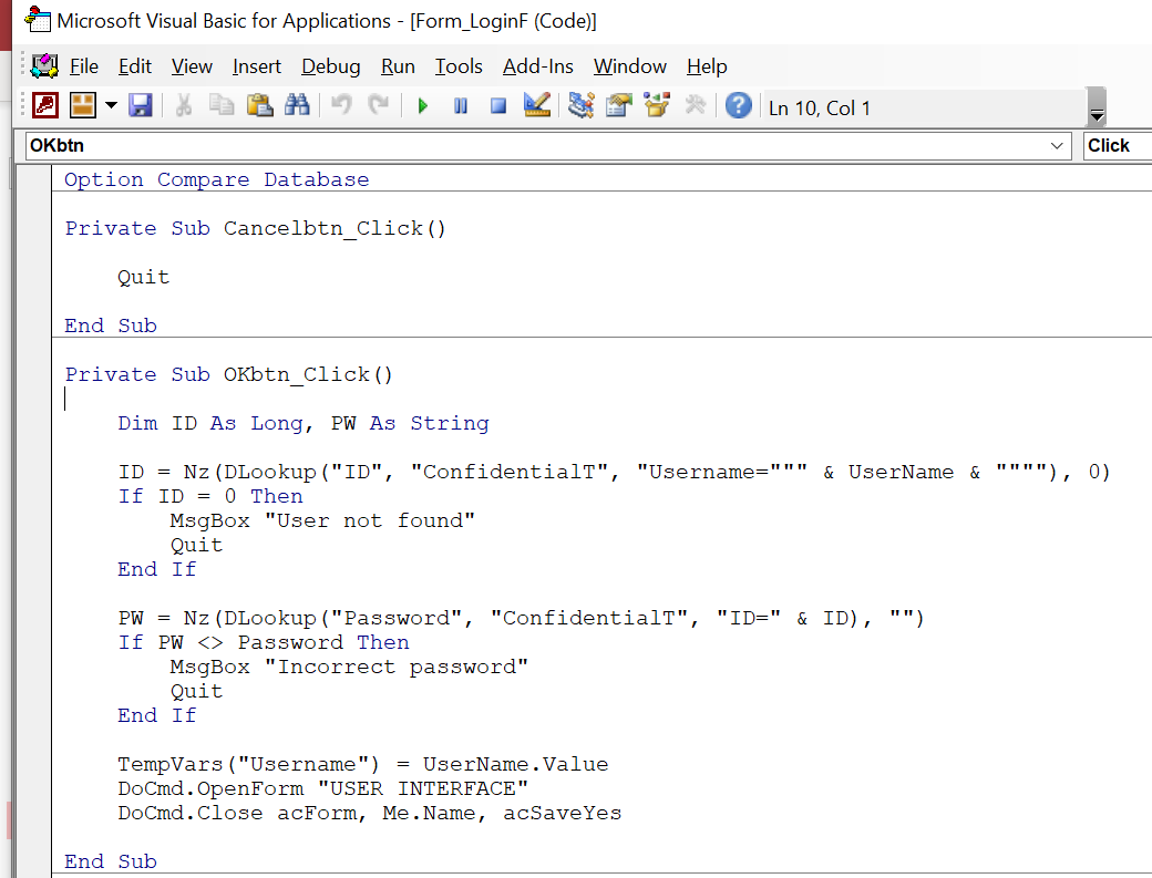 Log on page - Microsoft Access Forum - Computer Learning Zone