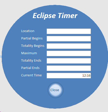 Circular Form - Eclipse Timer in Microsoft Access - Computer Learning Zone