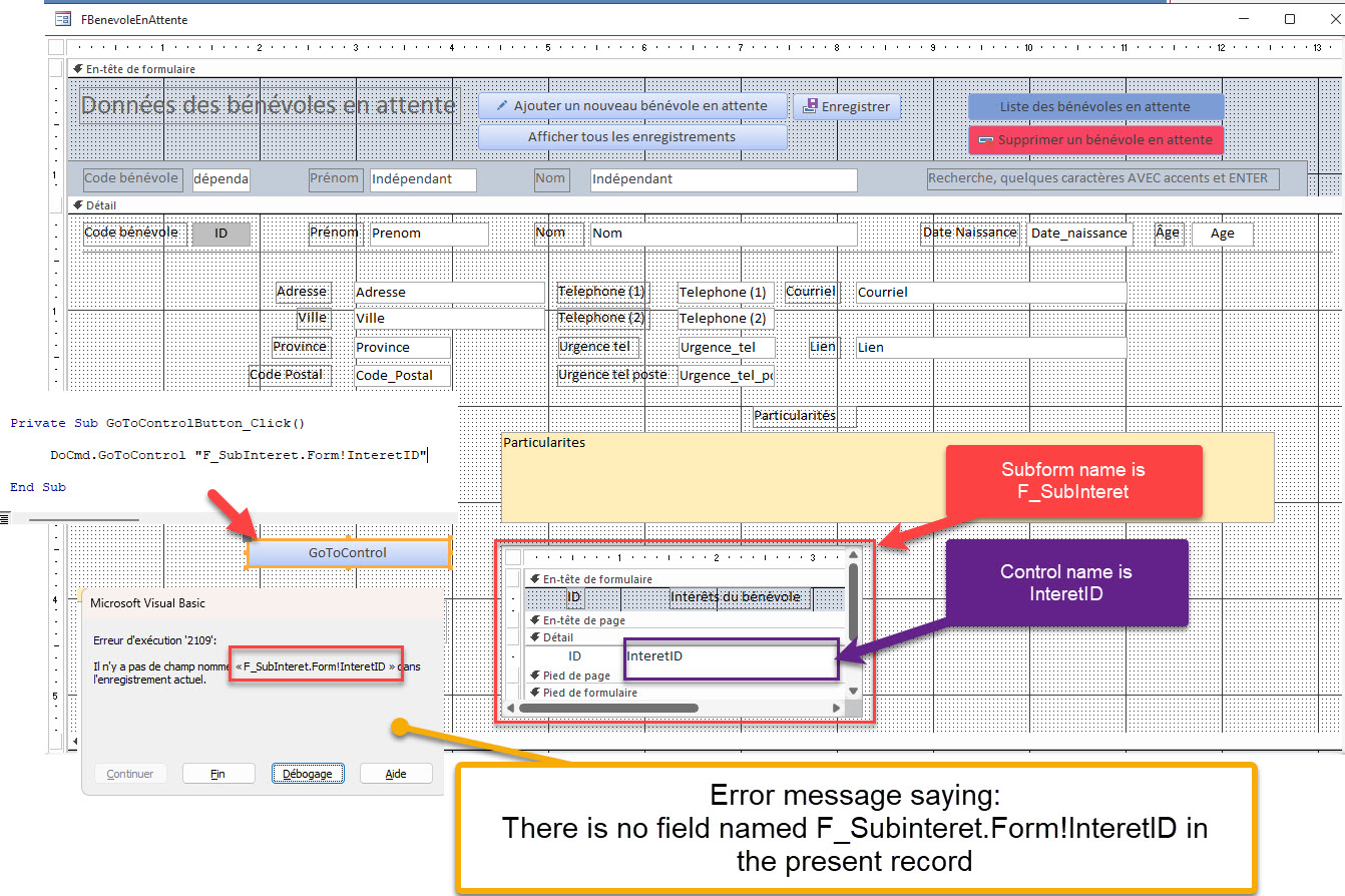 GoToControl on a subform - Microsoft Access Developer 2 - Computer Learning Zone