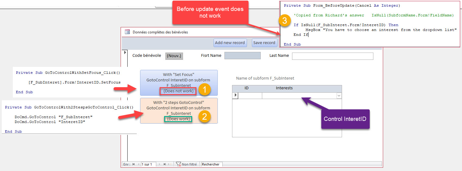 GoToControl on a subform - Microsoft Access Developer 2 - Computer Learning Zone